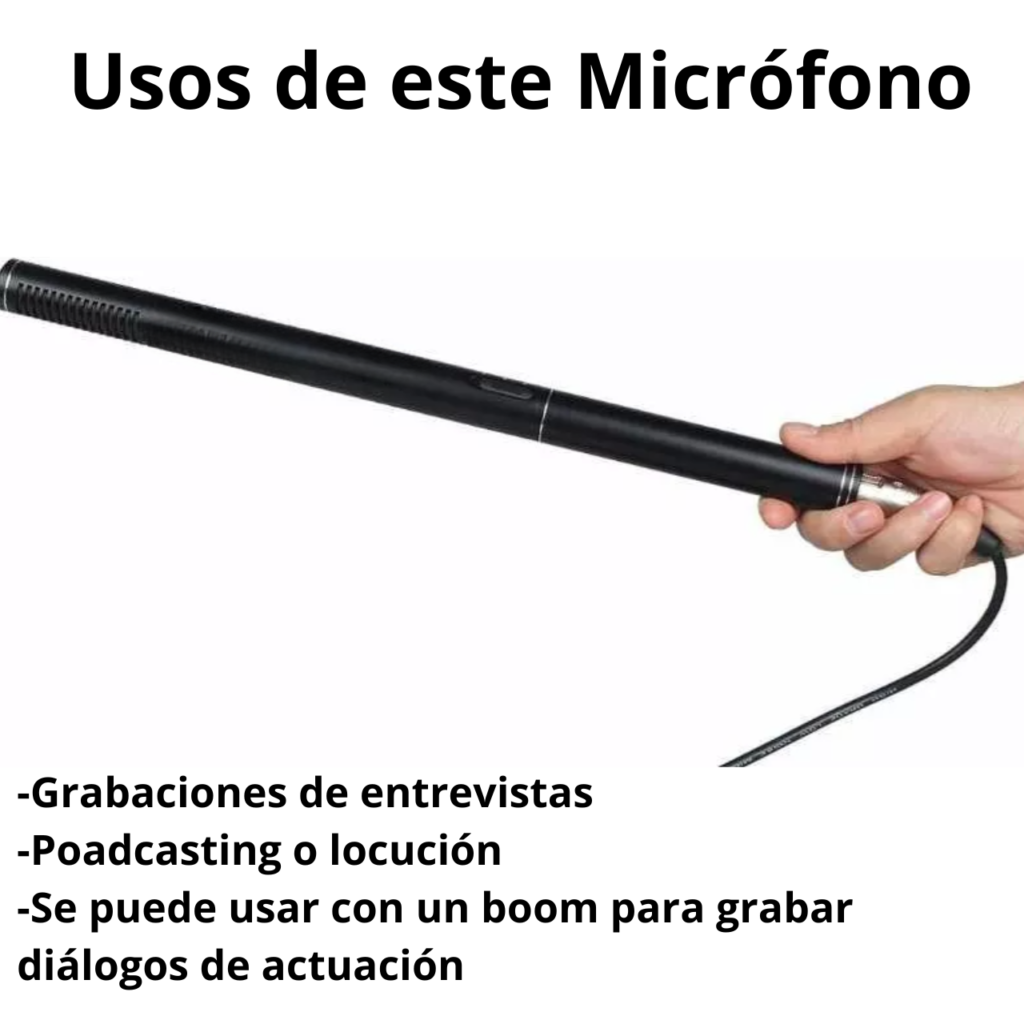 Micrófono shotgun SHOTMIC condensador P/ Videocámara O Grabación