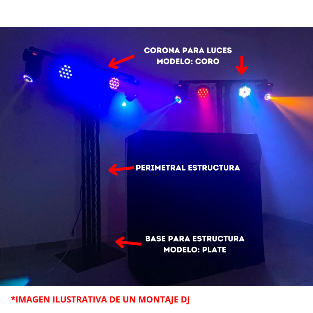 15x15x2 Estructura Perimetral Dj De 2 Metro Para Iluminación